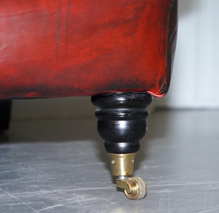 Hand Dyed Restored Bordeaux Reddish Brown Leather Howard and Son's ...