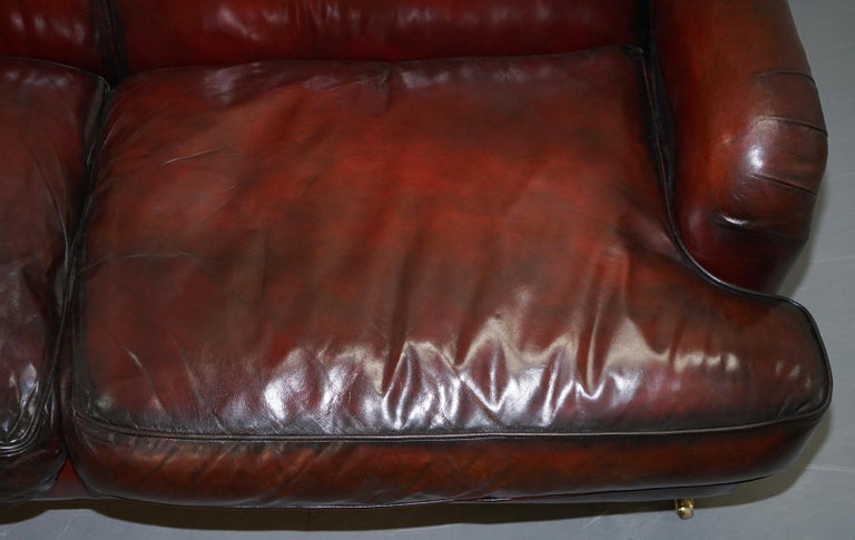 Hand Dyed Restored Bordeaux Reddish Brown Leather Howard and Son's ...