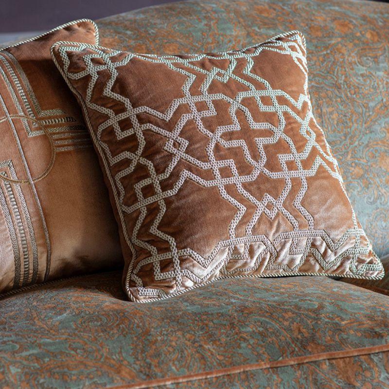 Hand embroidered cushion by Beaumont and Fletcher For Sale at 1stDibs