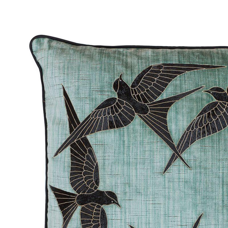 Hand embroidered cushion by Beaumont and Fletcher For Sale at 1stDibs