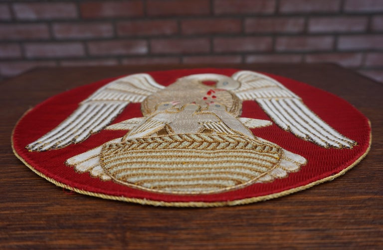 Hand Embroidered Gothic Revival, Bleeding and Babies Feeding Pelican ...