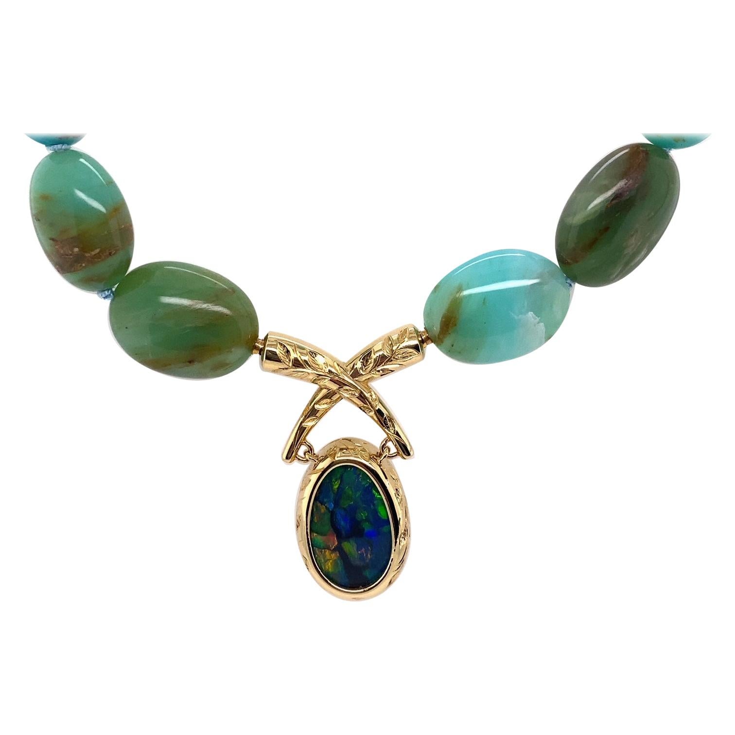 Peruvian Pink Parfait Opal Necklace - Back Bay Collection at 1stDibs