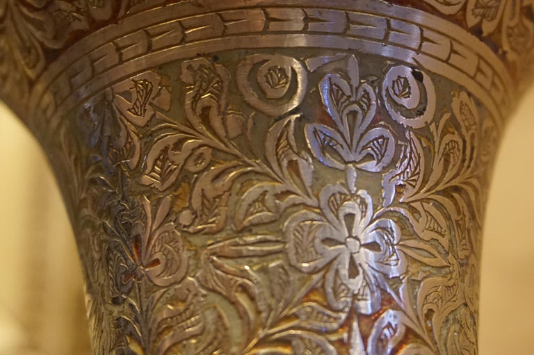 Hand Engraved and Painted Fine British India Silver Plated Vase For ...