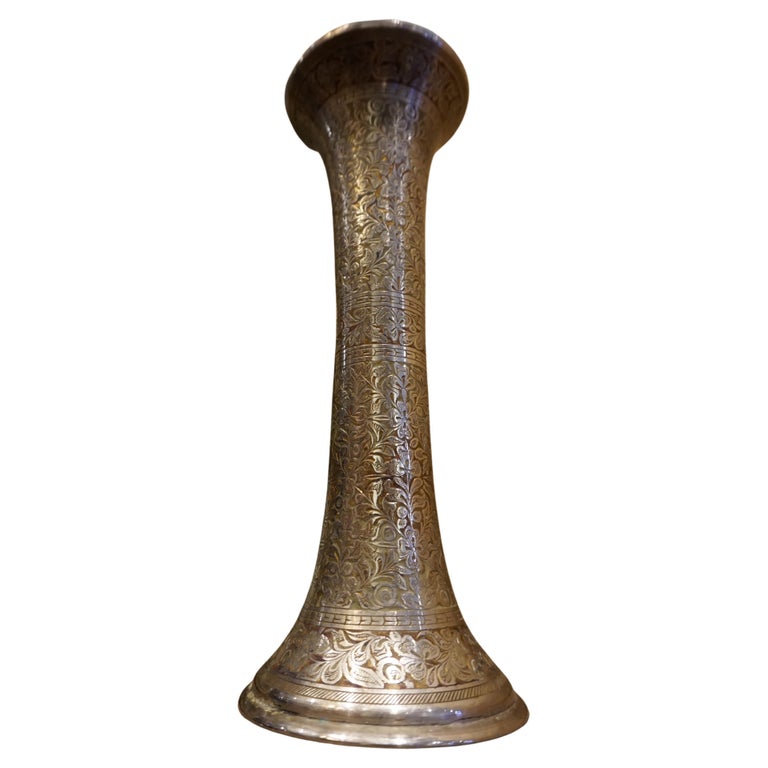Hand Engraved and Painted Fine British India Silver Plated Vase For ...
