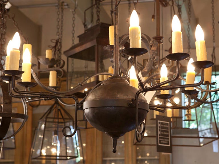 Hand-Forged Custom Iron "Mercer" Chandelier with Nine Lights For Sale ...