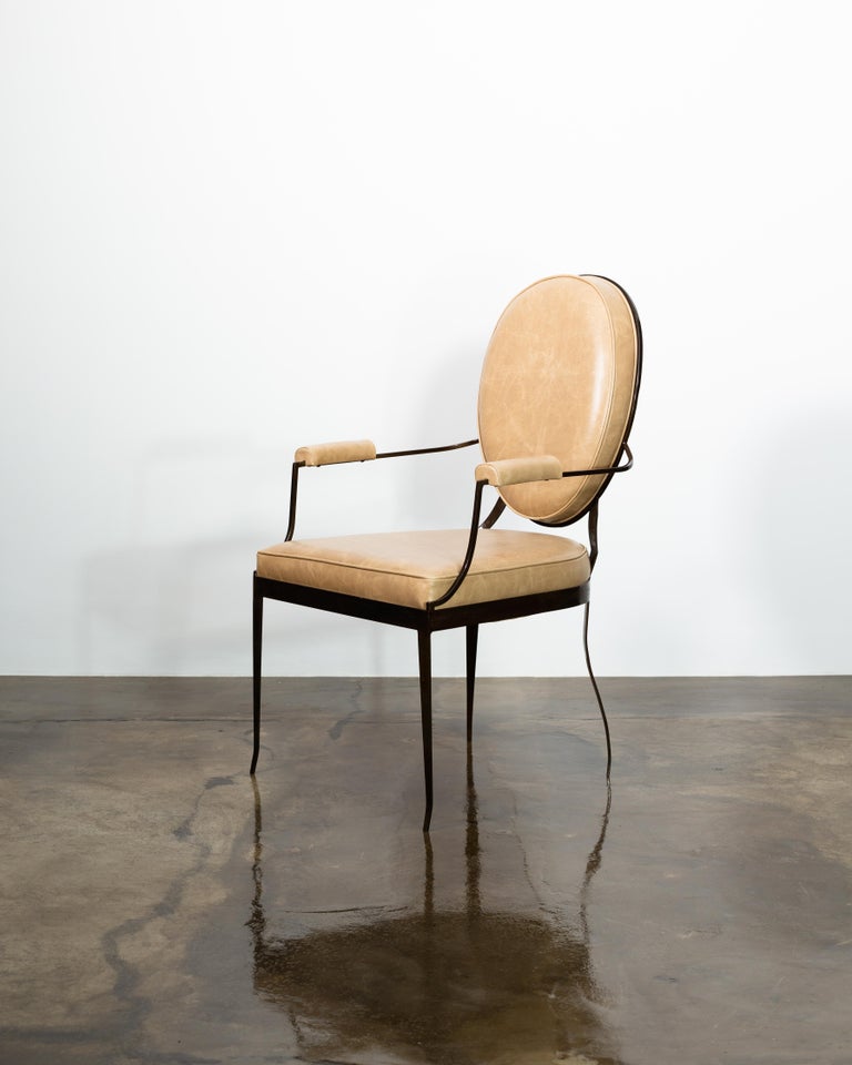 Hand Forged Iron and Leather Chair by Costantini in the of Style Andre ...
