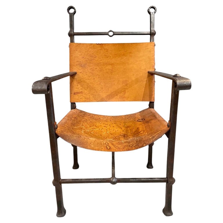 Hand Forged Iron Armchair 1960 For Sale at 1stDibs