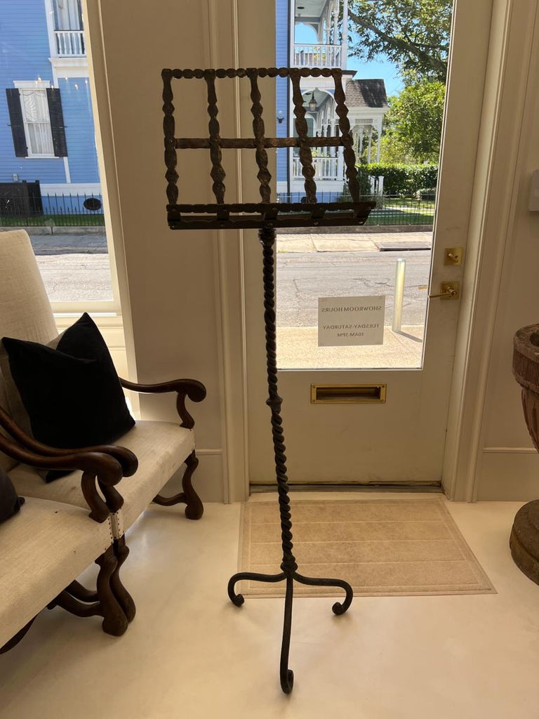 Hand Forged Iron Bookstand, 18th Century For Sale at 1stDibs