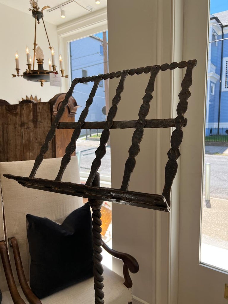Hand Forged Iron Bookstand, 18th Century For Sale at 1stDibs