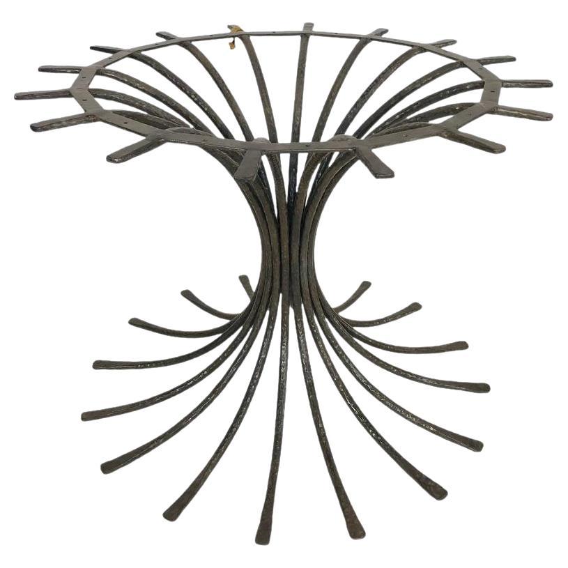 Parquet Dining Table with Iron Base at 1stDibs