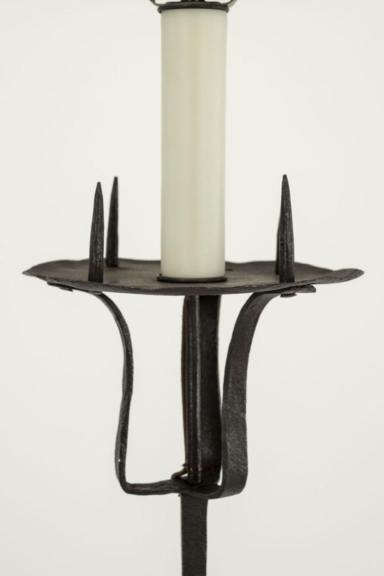 Hand-Forged Iron Floor Lamp For Sale at 1stDibs