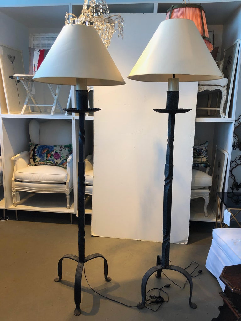 Hand Forged Iron Floor Lamp at 1stDibs