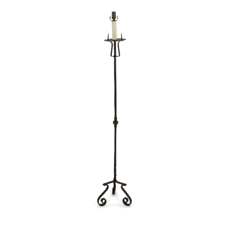 Hand-Forged Iron Floor Lamp For Sale at 1stDibs
