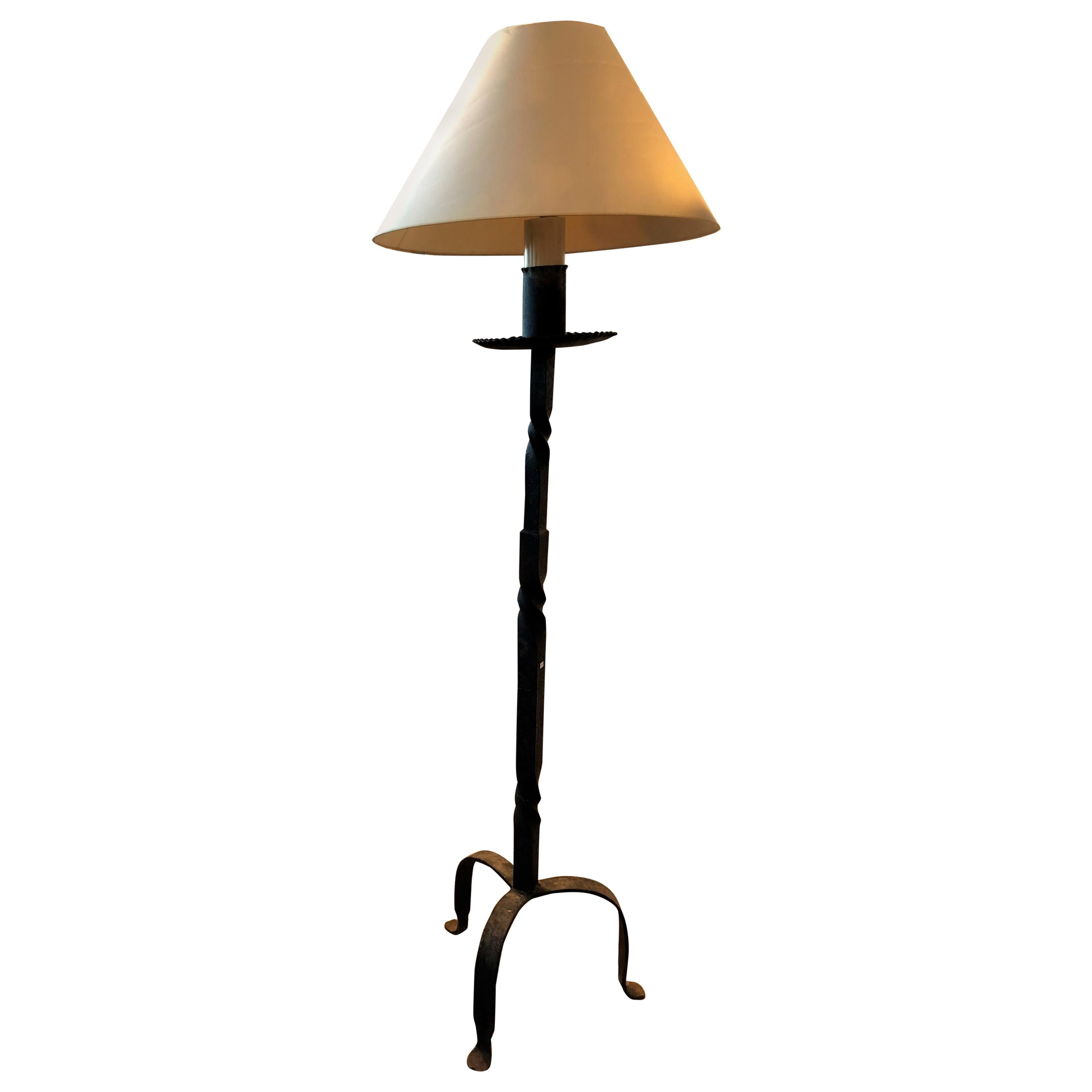 Hand Forged Iron Floor Lamp at 1stDibs