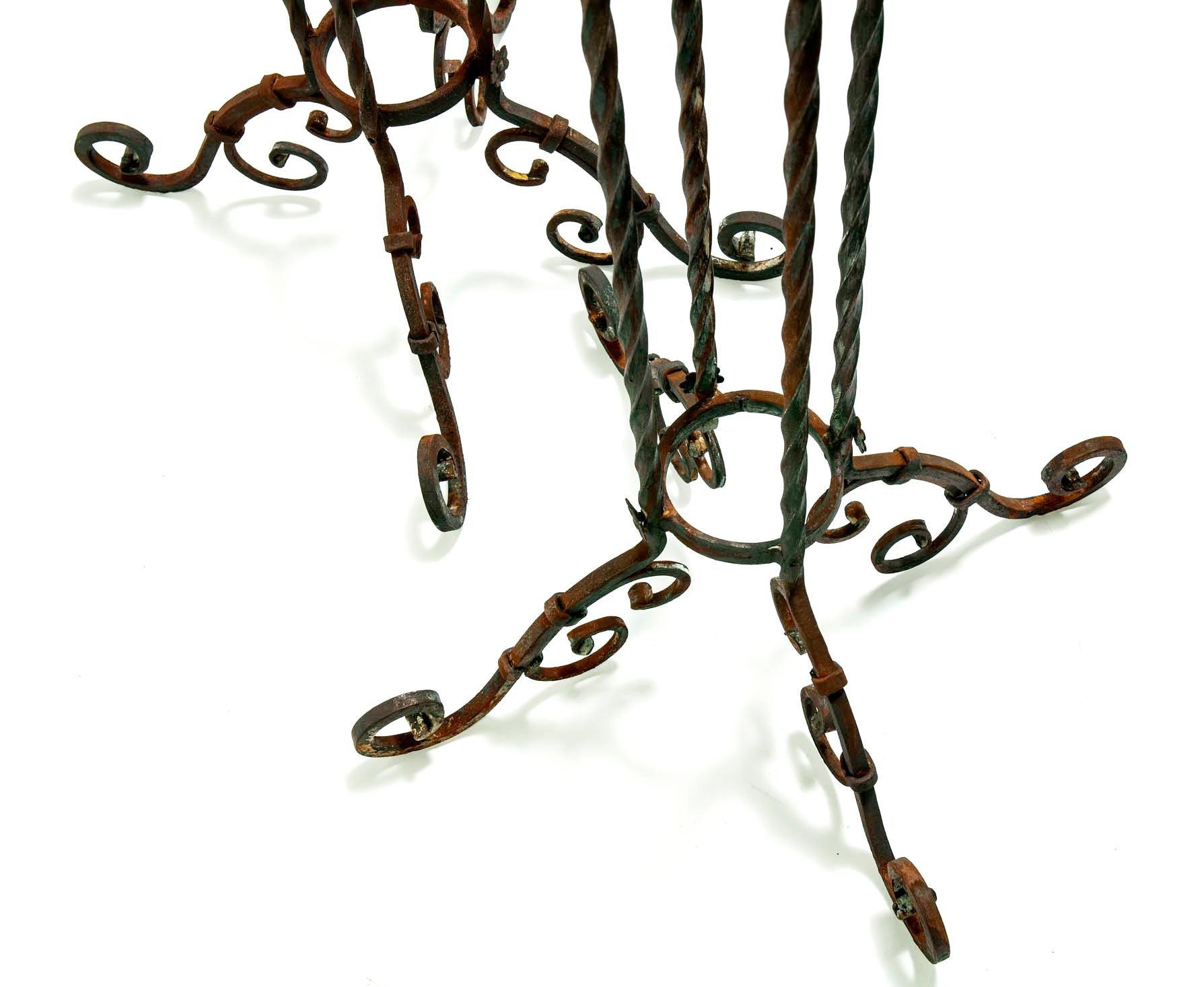 Hand-Forged Iron Plant Stands; Set/2 at 1stDibs