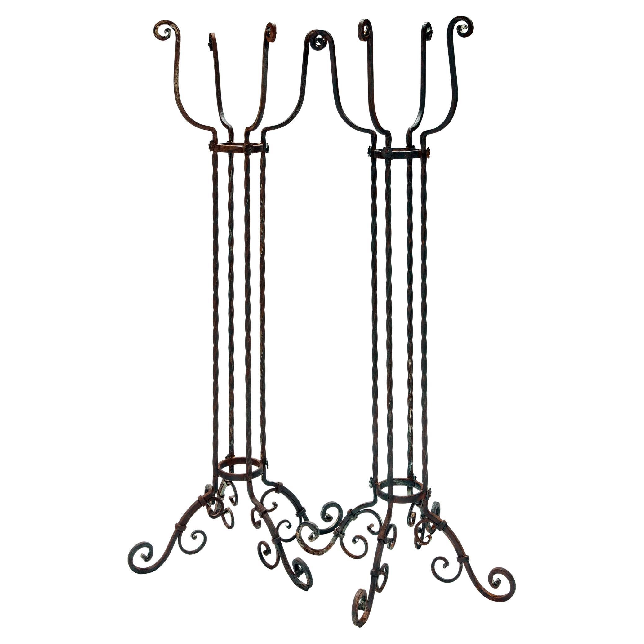 Pair of Tall Directoire Style French Iron Plant Stands at 1stDibs