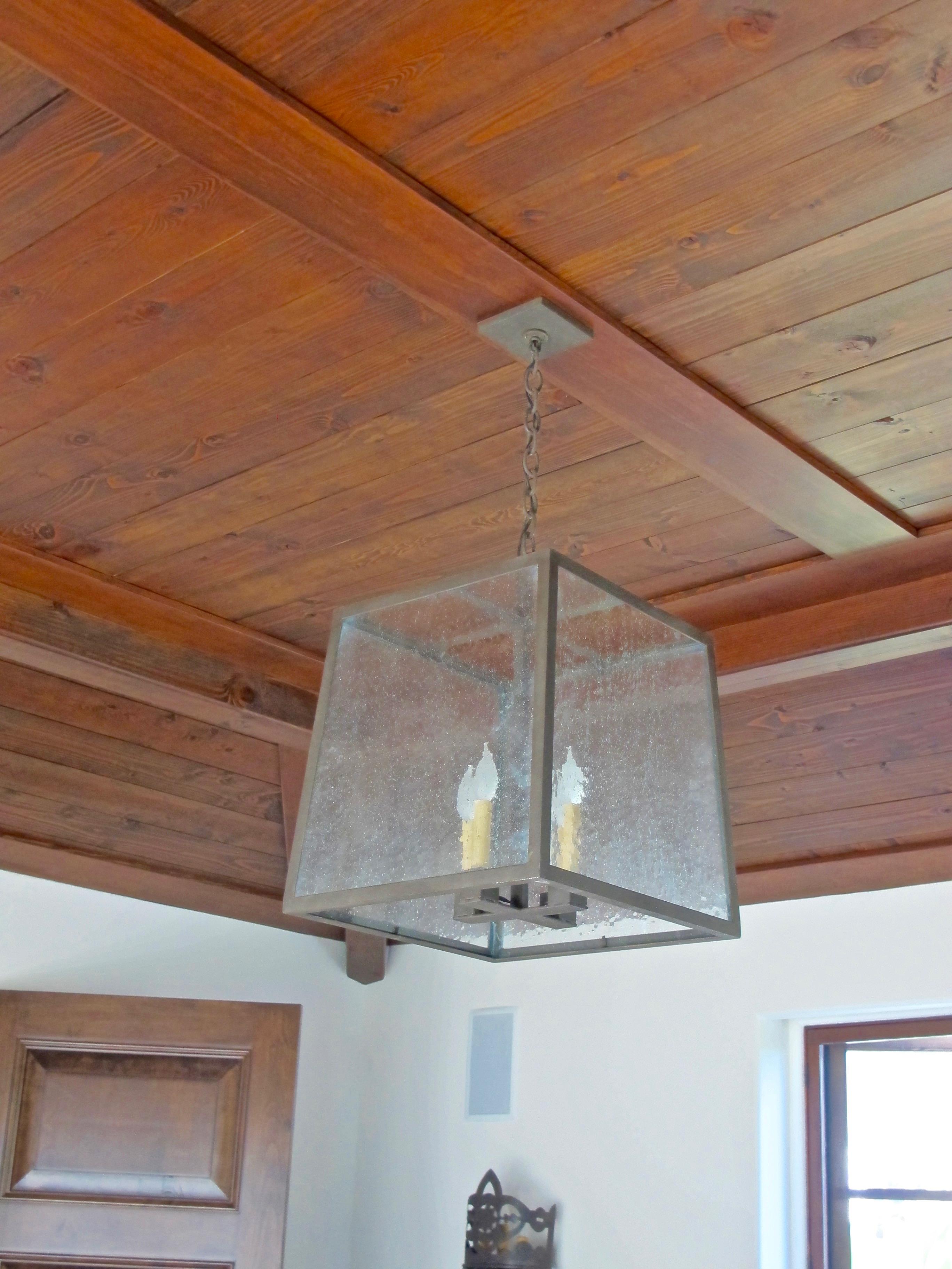 Hand-Forged Iron Square Pendant at 1stDibs