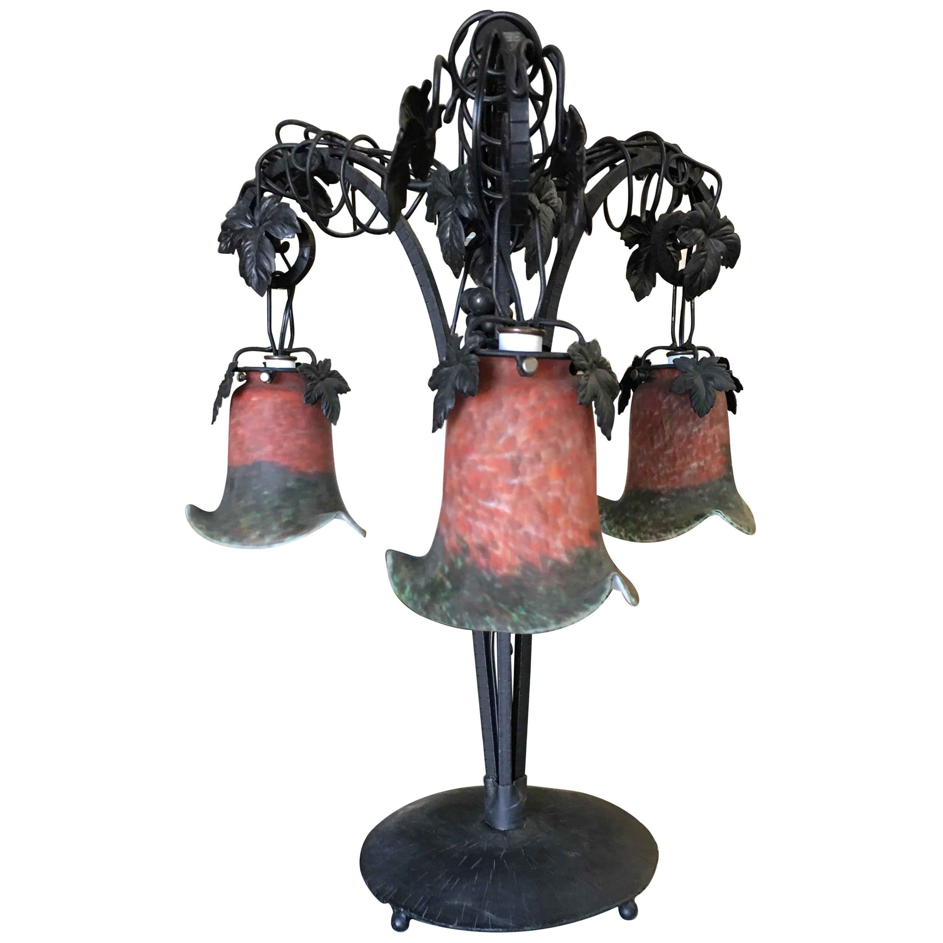 Pair of Hula Girl Resin Table Lamp with Floral Fringe Lamp Shades at ...