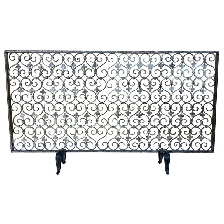 Hand Forged Mizner Fireplace Screen For Sale at 1stDibs
