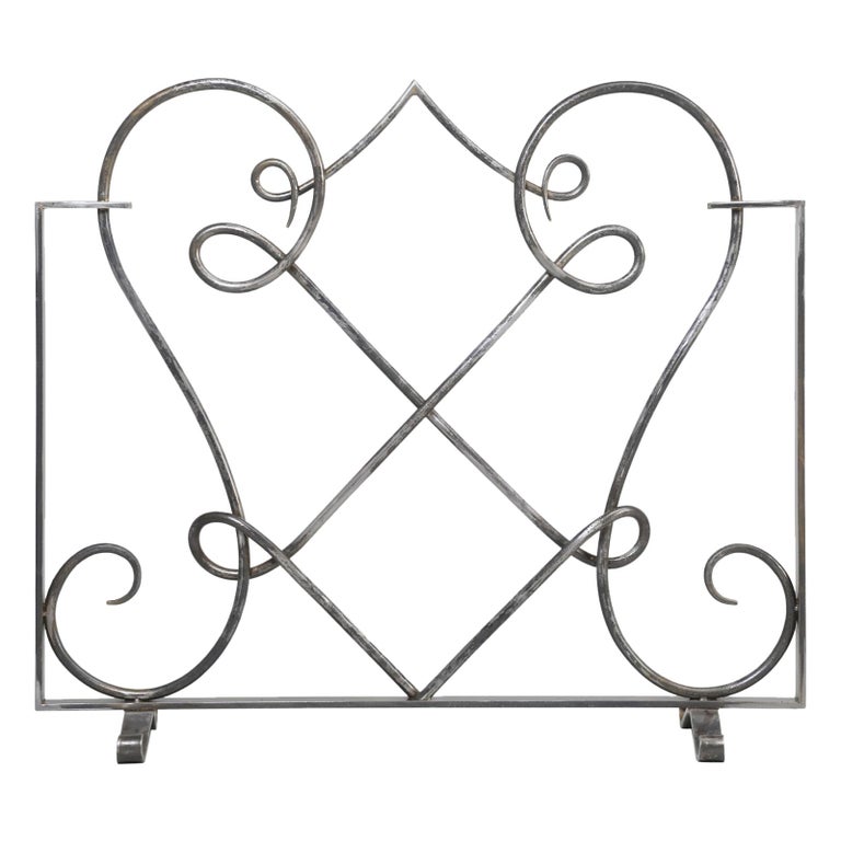 Hand Forged Steel Fireplace Screen at 1stDibs | hand forged fireplace ...