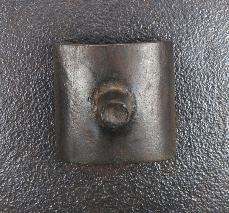 Hand-Hammered Iron Disc Sculpture with Center Handle For Sale at 1stDibs