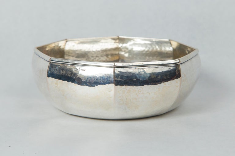Hand-Hammered Octagonal Bowl, .800 Silver, Italy, Late 20th Century For ...