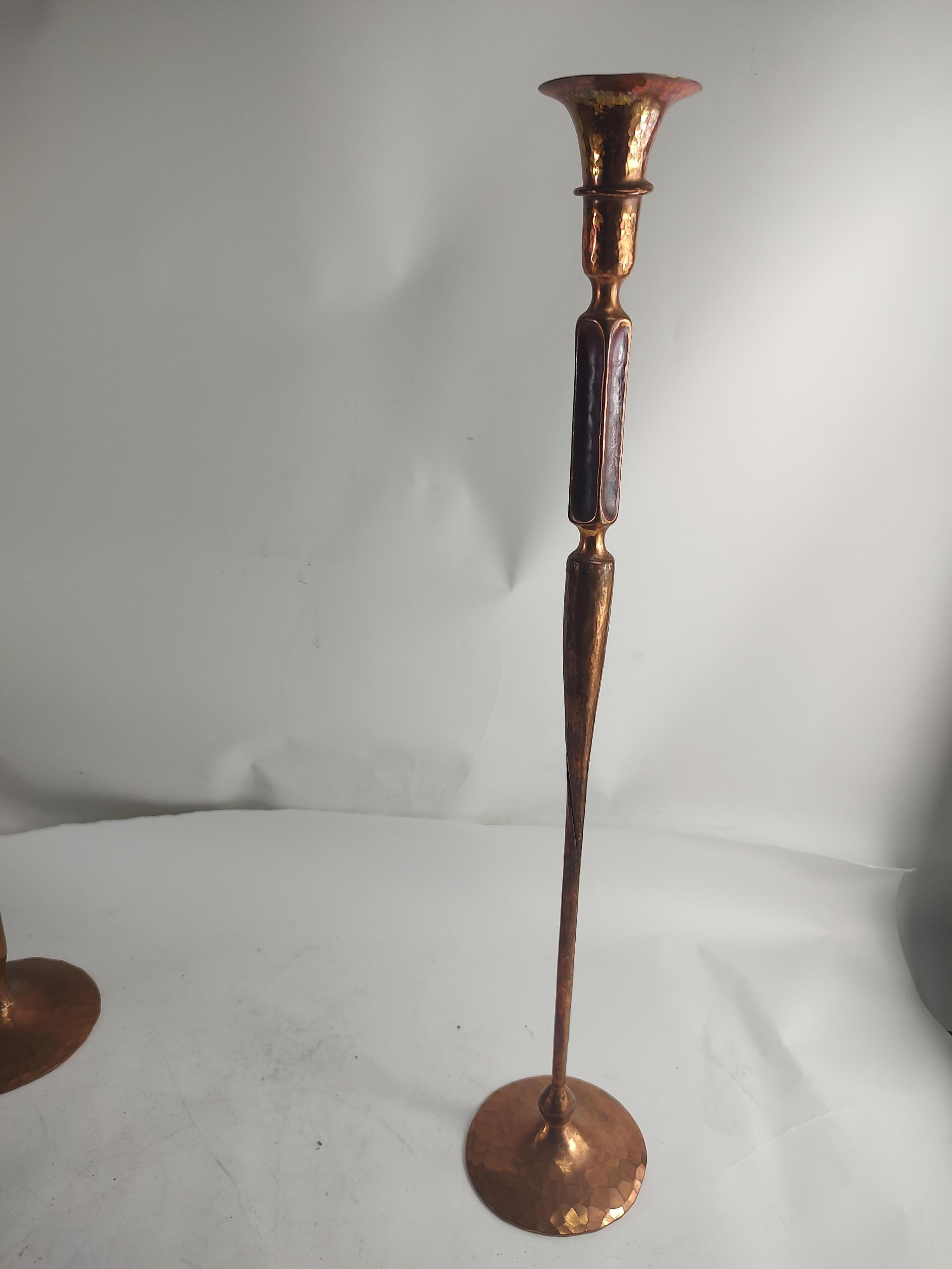 Hand Hammered and Polished Copper Candlesticks by Hessel Studios ...