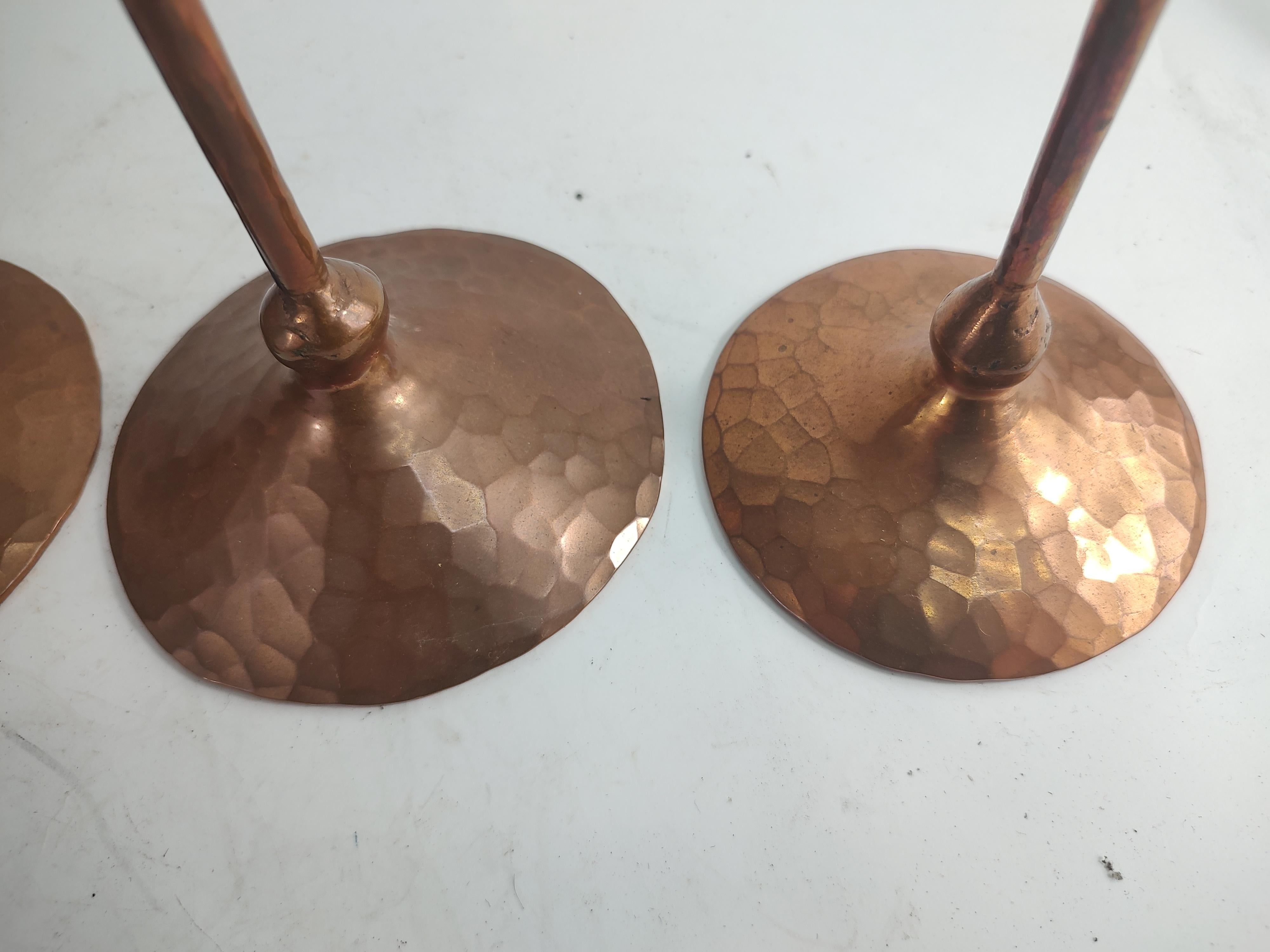 Hand Hammered and Polished Copper Candlesticks by Hessel Studios ...