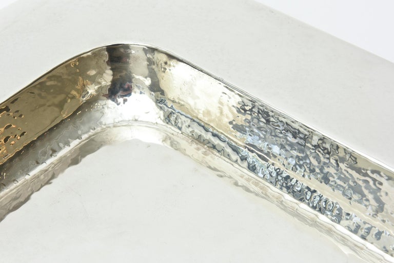 Hand-Hammered Silver-Plate and 24-Carat Gold-Plated Sea Shell Tray ...