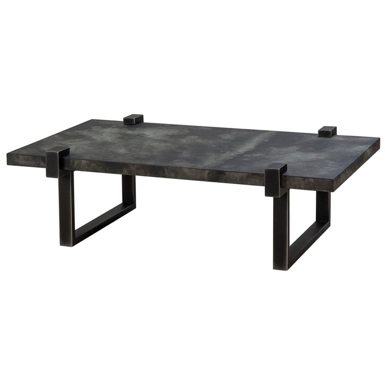 Hand-Hammered Steel Coffee Table at 1stDibs