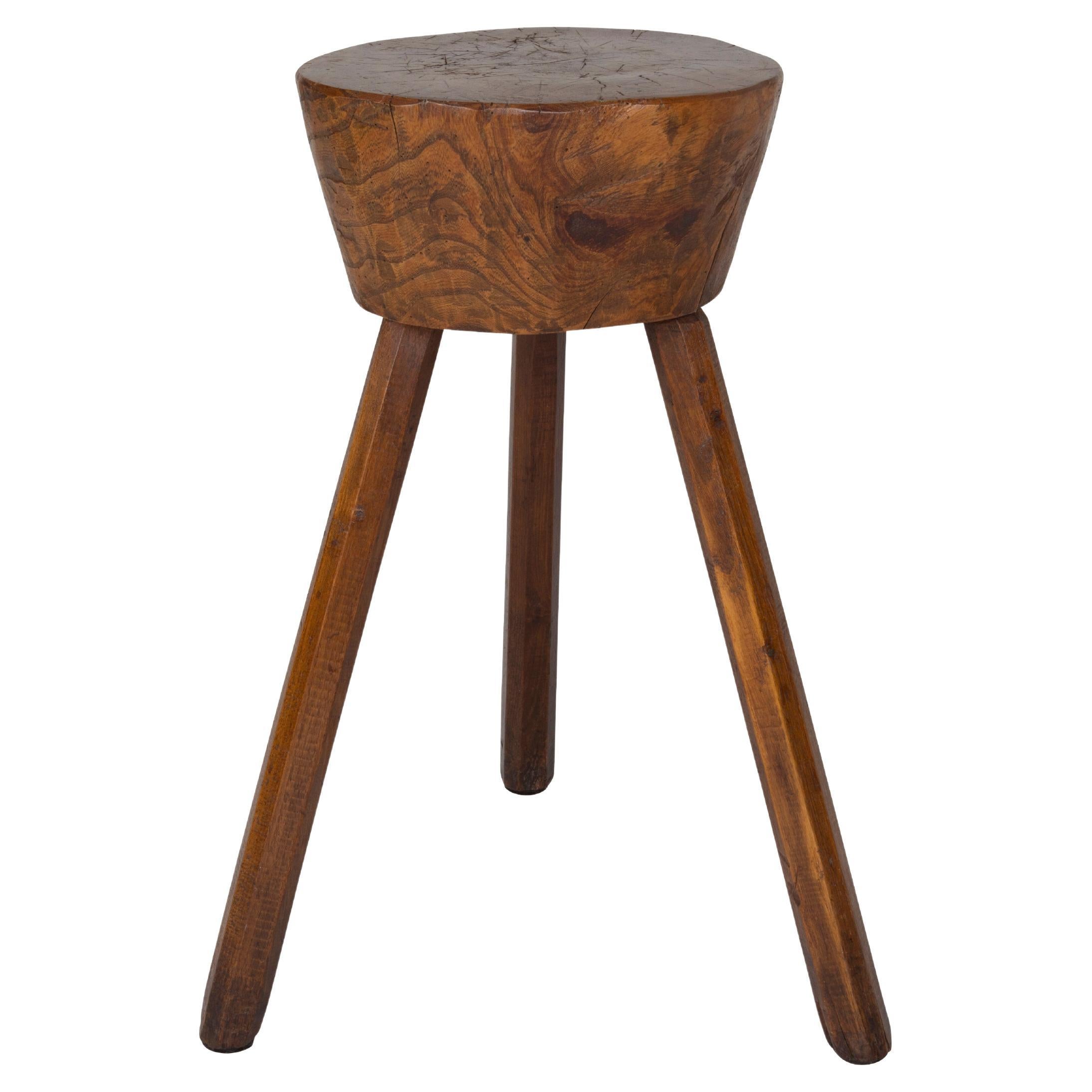 Hand Hewn Chestnut Chopping Block Drinks Table at 1stDibs
