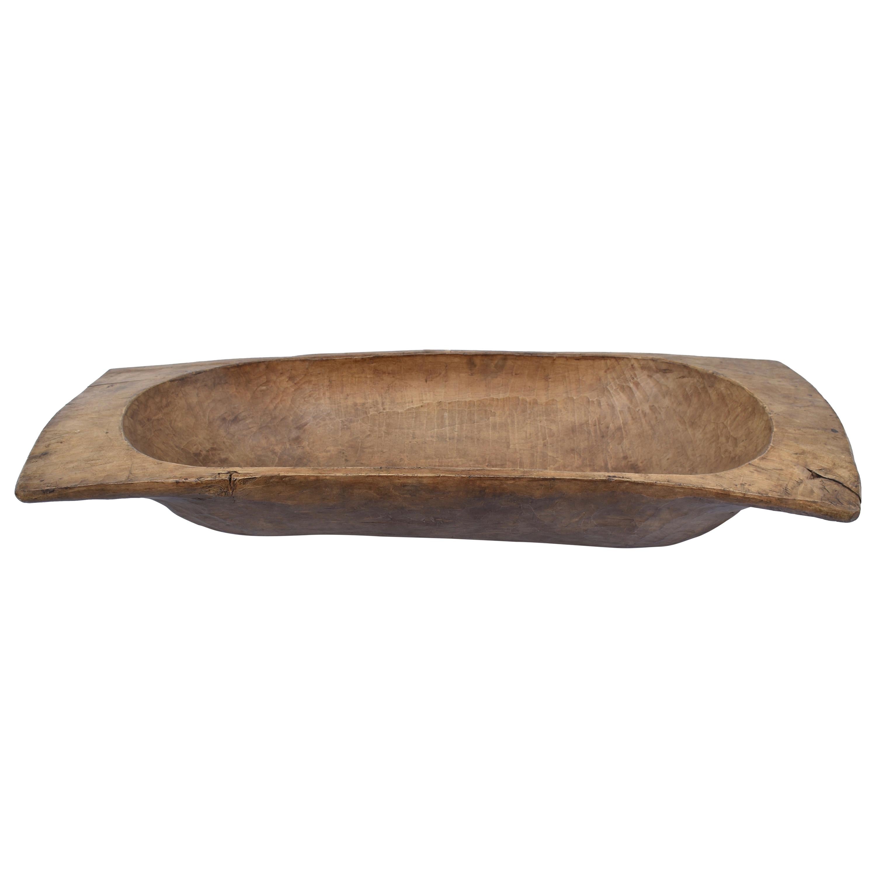 Hand-Hewn Fruitwood Trog or Dough Bowl For Sale at 1stDibs