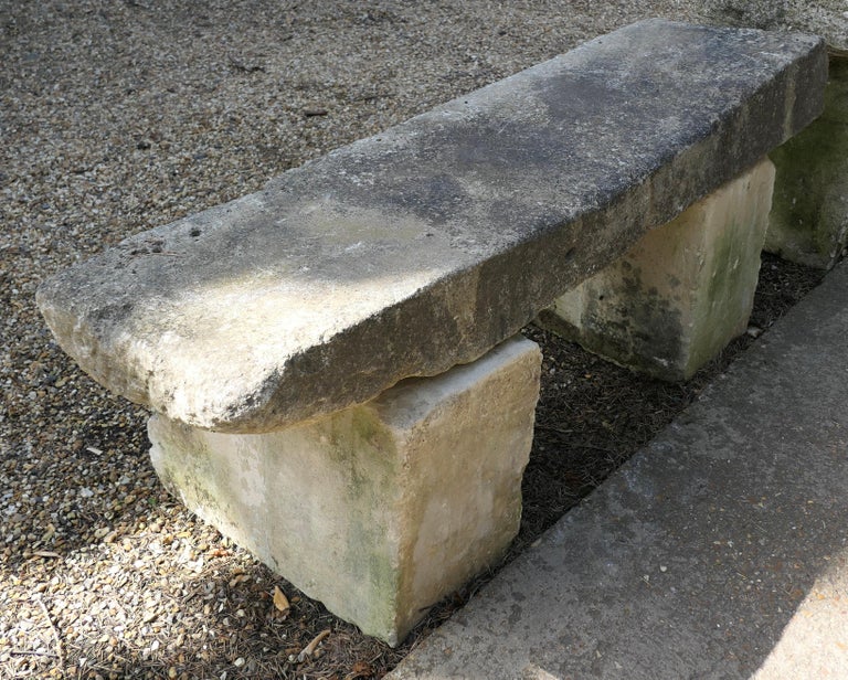 Hand Hewn Stone Garden Bench Seat For Sale at 1stDibs | stone bench outdoor