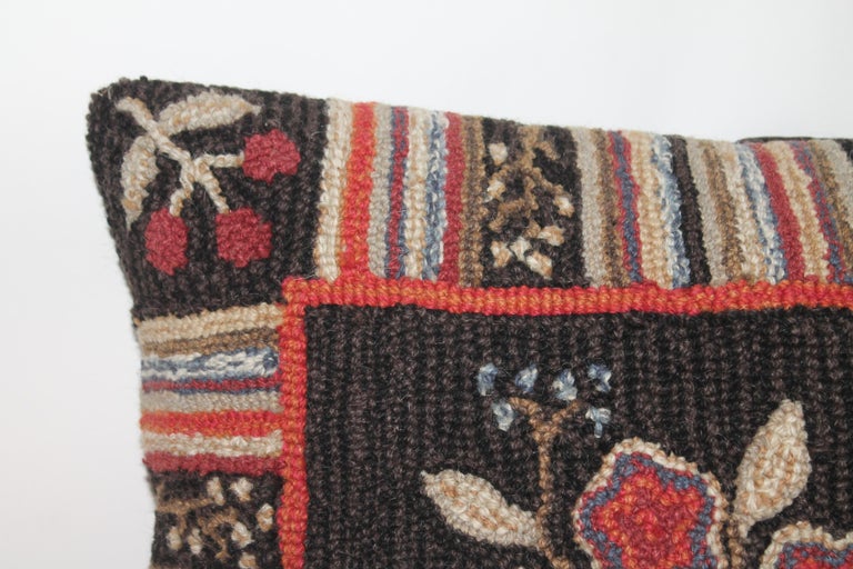 Hand Hooked Folk Art Rug Pillow at 1stDibs | folk art pillows, hooked ...