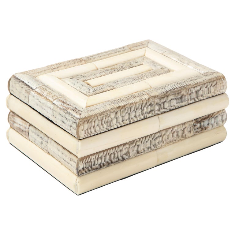Hand Incised Natural Bone Box at 1stDibs