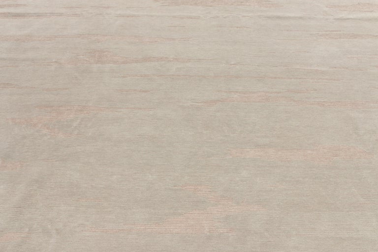 Rug and Kilim's Hand-Knotted Abstract Custom Rug in Beige-Brown High ...