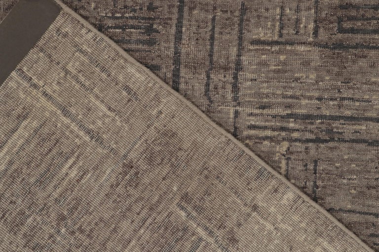 Rug and Kilim's Hand-Knotted Abstract Rug in Gray, Beige-Brown ...