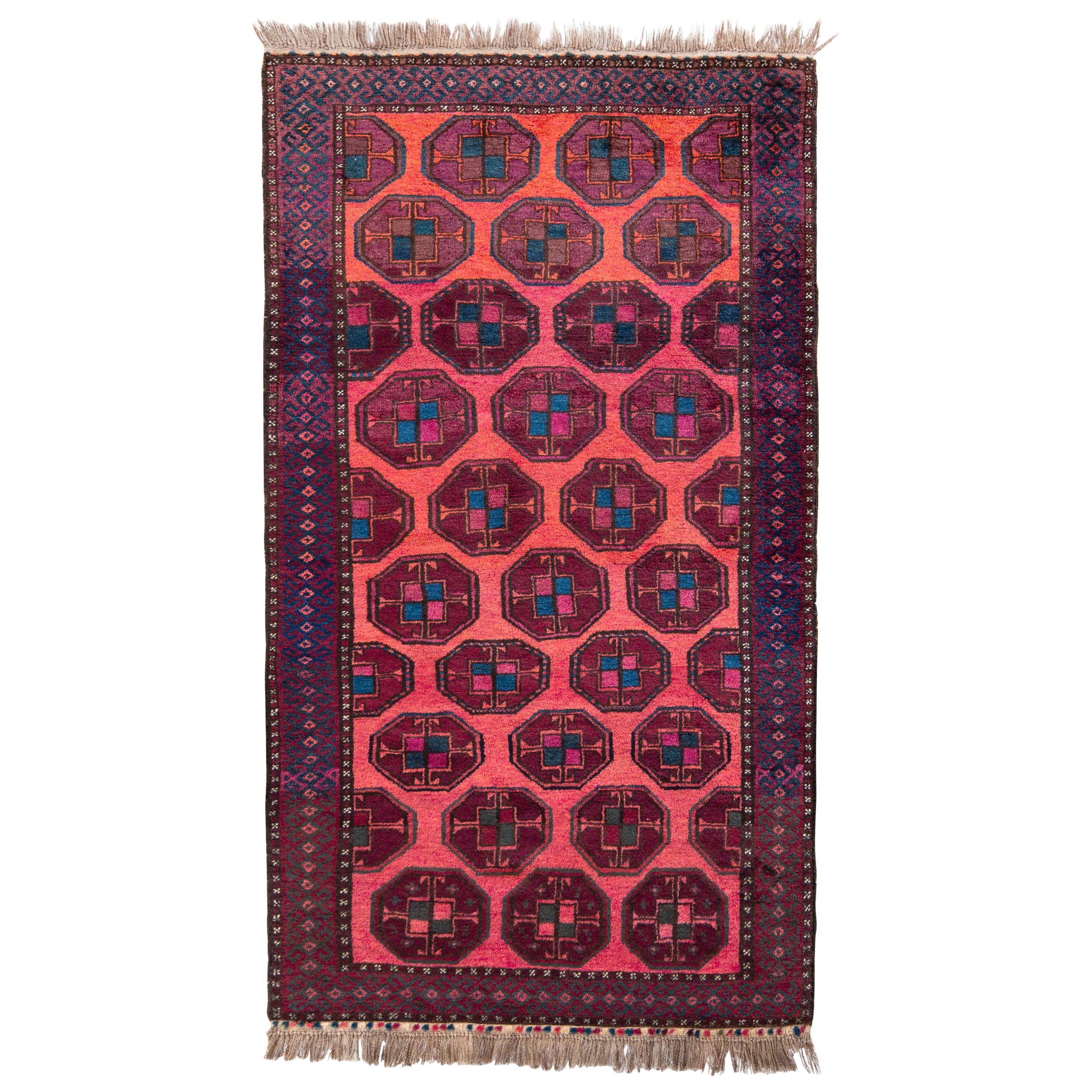 Antique Persian Baluch Rug with a Portrait Pattern in Navy and Red For ...