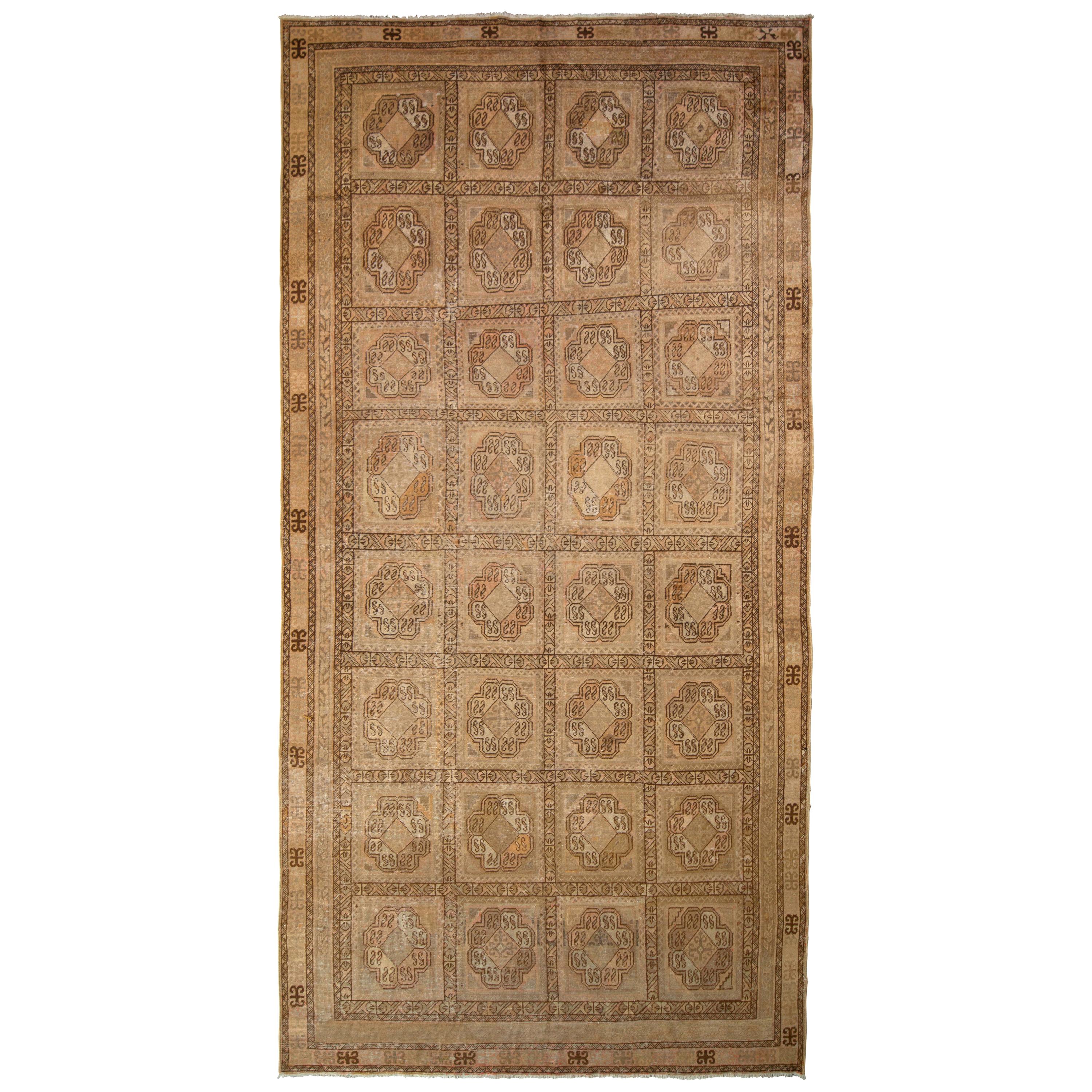 Antique Small Hand-Knotted Khotan Rug For Sale at 1stDibs