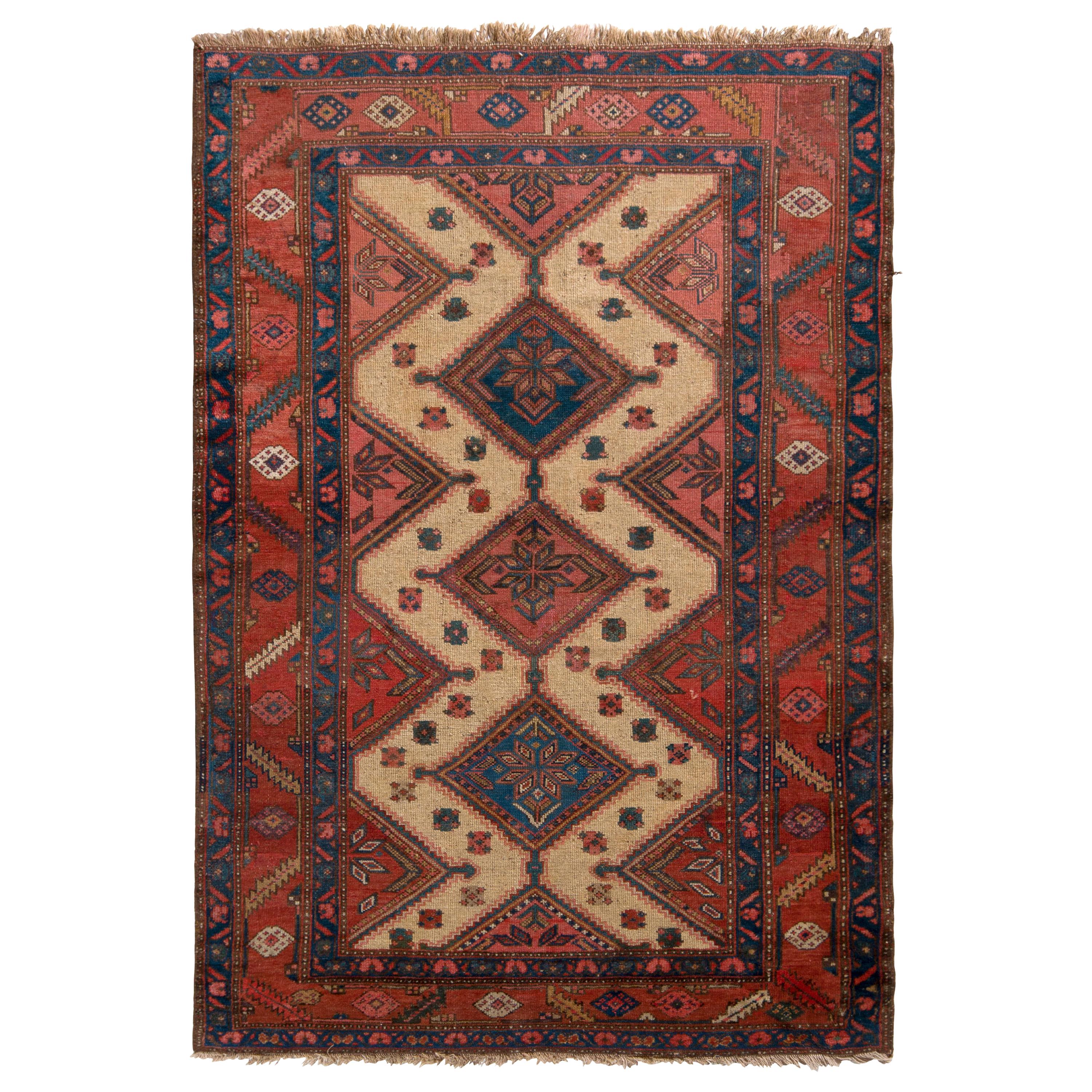 Antique Persian Rug Saisan Style with Unique Geometric Patterns, circa ...