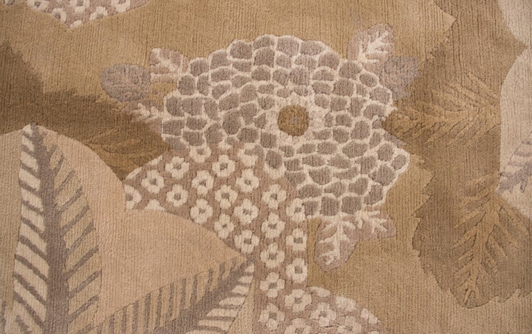 Rug and Kilim's Hand Knotted Beige Brown Modern Rug Custom Floral ...
