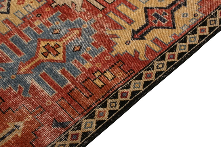 Rug and Kilim's Hand Knotted Distressed Classic Rug Rust Red Tribal ...