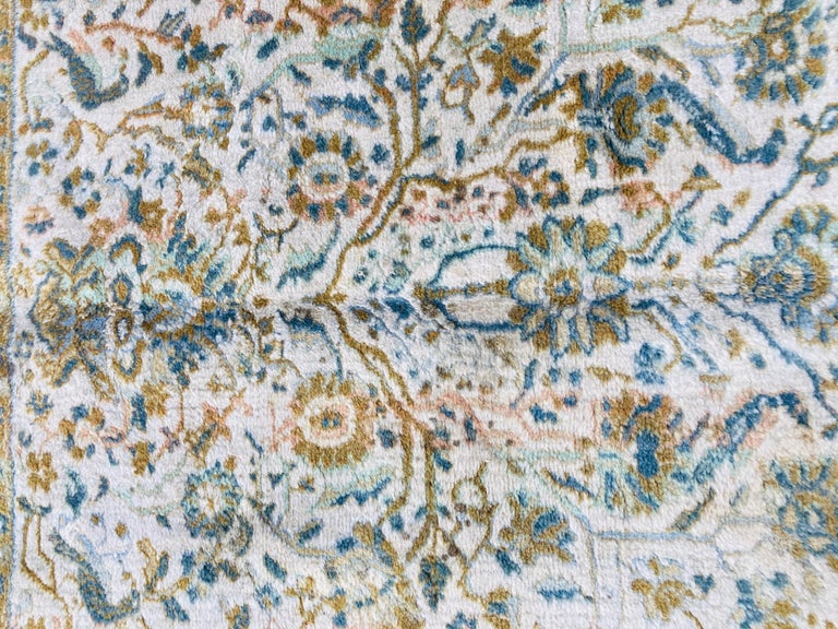 Hand Knotted Green Runner from Turkey For Sale at 1stDibs