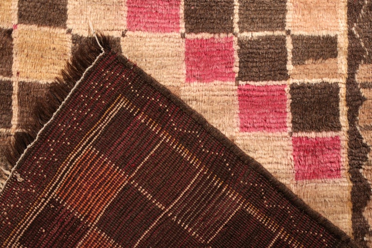 Hand Knotted Midcentury Vintage Gabbeh Rug Geometric Pattern by Rug and ...