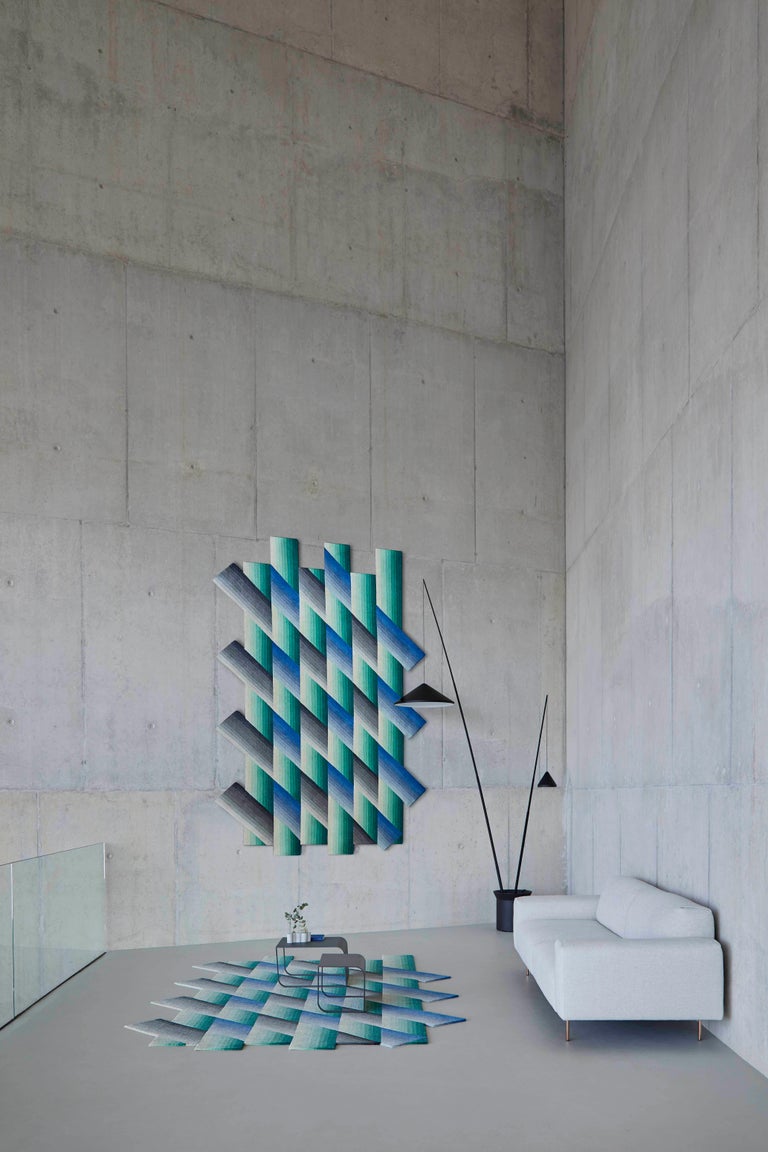 Hand Knotted Mirage Wool Rug in Blue by Patricia Urquiola For Sale at ...