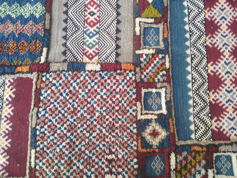 Hand Knotted Moroccan Berber Glaoui Flatweave Rug - Multicolor Natural ...