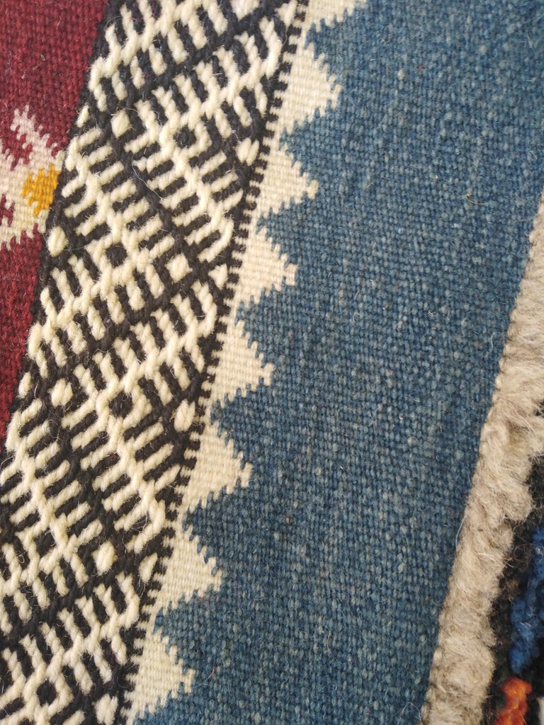 Hand Knotted Moroccan Berber Glaoui Flatweave Rug - Multicolor Natural ...