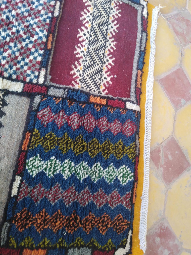 Hand Knotted Moroccan Berber Glaoui Flatweave Rug - Multicolor Natural ...