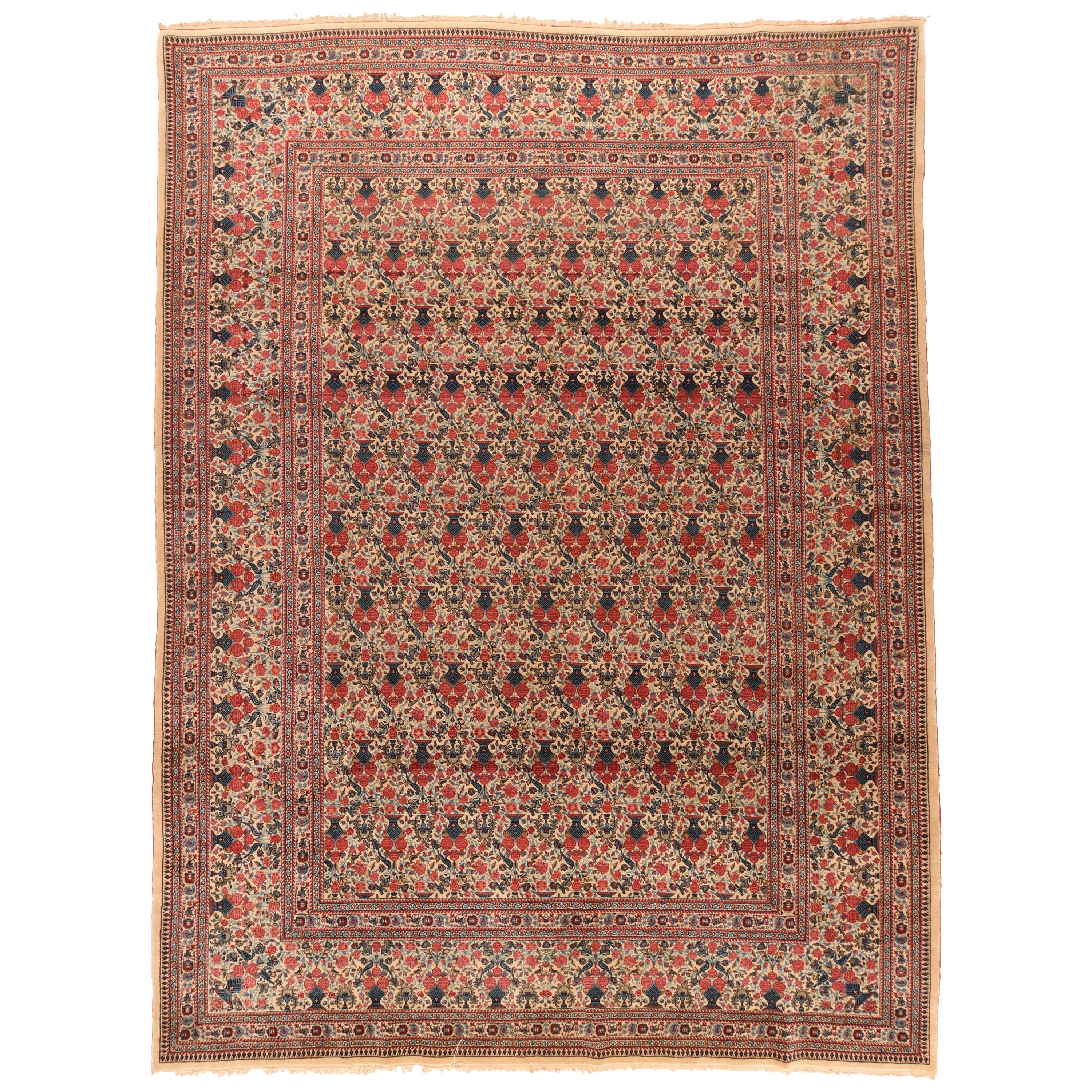Antique Persian Tehran Rug at 1stDibs