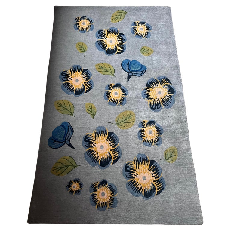 Hand Knotted Rug Design, Let Us Plant a Rosegarden For Sale at 1stDibs